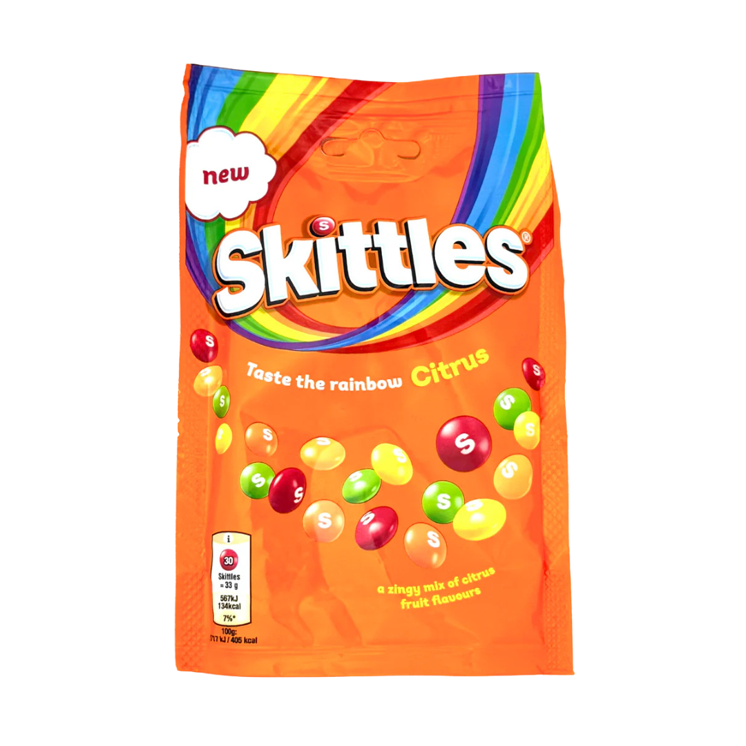 Skittles Citrus Pouch (UK) 136g – Willy Wacky Snacks