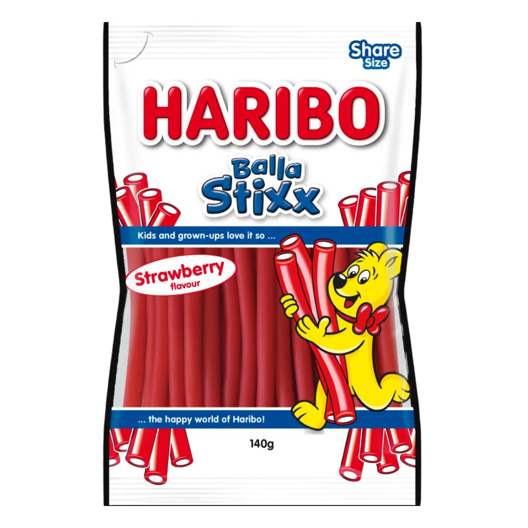 Haribo Balla Stixx Strawberry (UK) – Willy Wacky Snacks