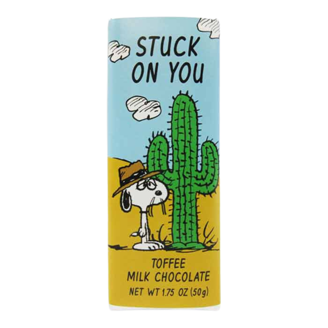 Snoopy 'Stuck On You' Toffee Milk Chocolate – Willy Wacky Snacks