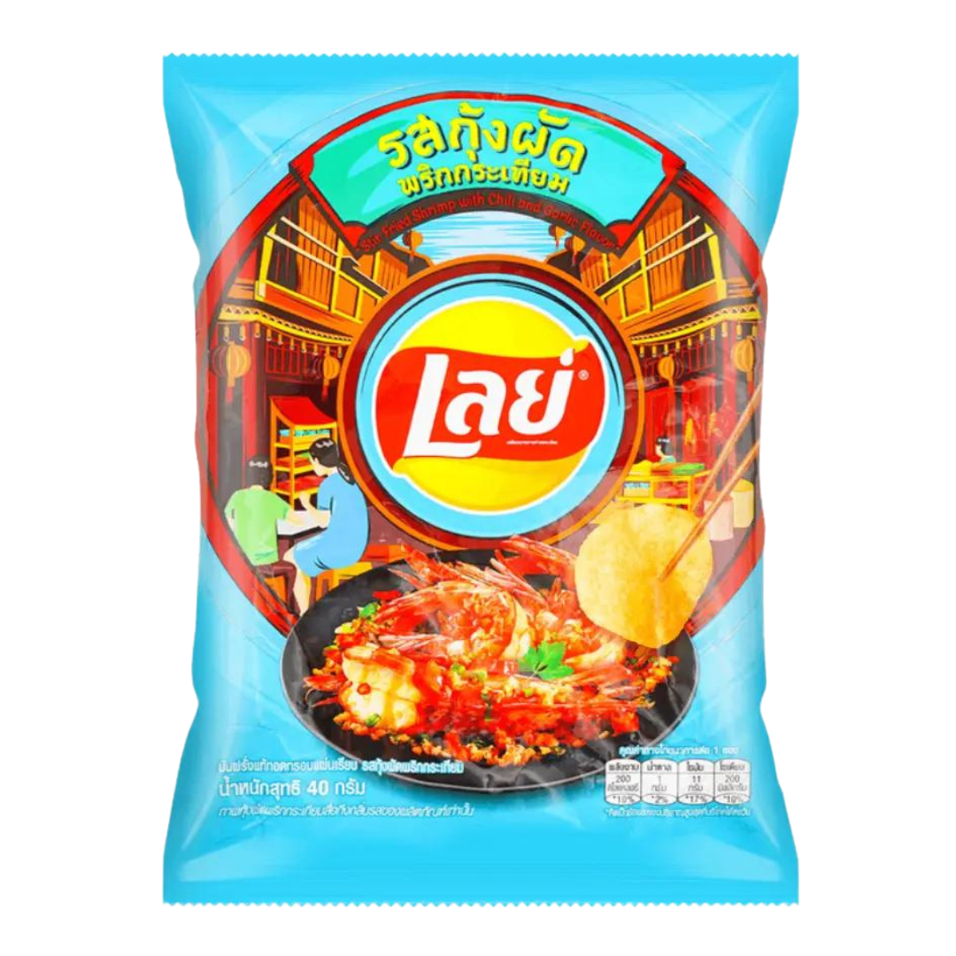 Lays Stir-fried Shrimp Chilli Garlic (Thailand) – Willy Wacky Snacks